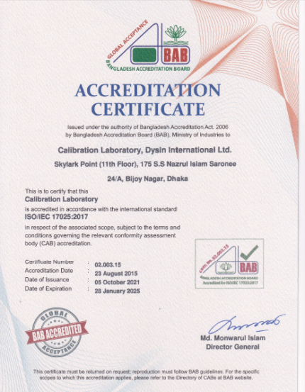 Calibration Laboratory – Dysin